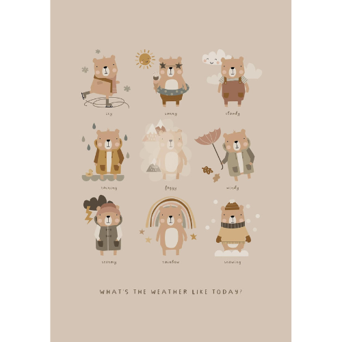 Learning The Weather Poster | Wonderlandworld